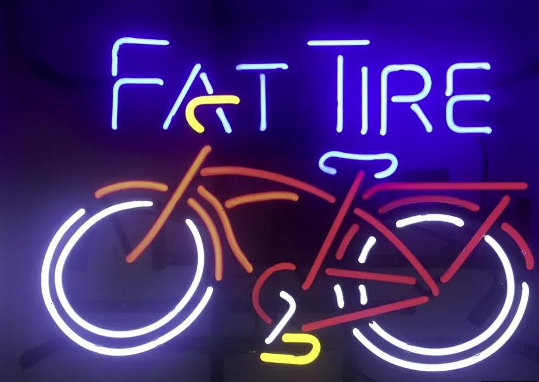 Custom Handmade Fat Tire Bike Neon Light Sign | 17"x14" LED Bar Wall ...