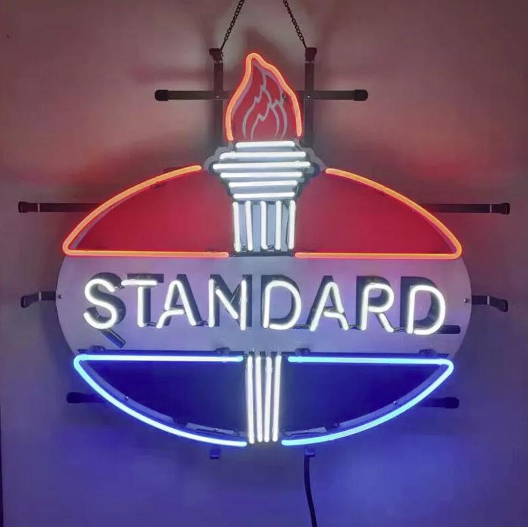 Standard Gas Oil 20"x16" Neon Sign | Vintage Gasoline LED | Man Cave ...