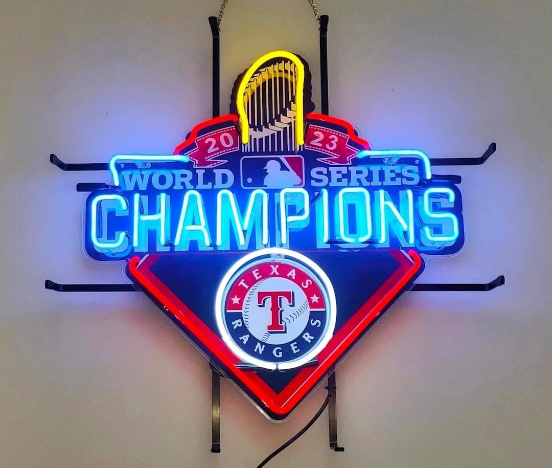 2023 Champions Neon Sign: HD Vivid Print, Texas Baseball, 17"x17" - Etsy