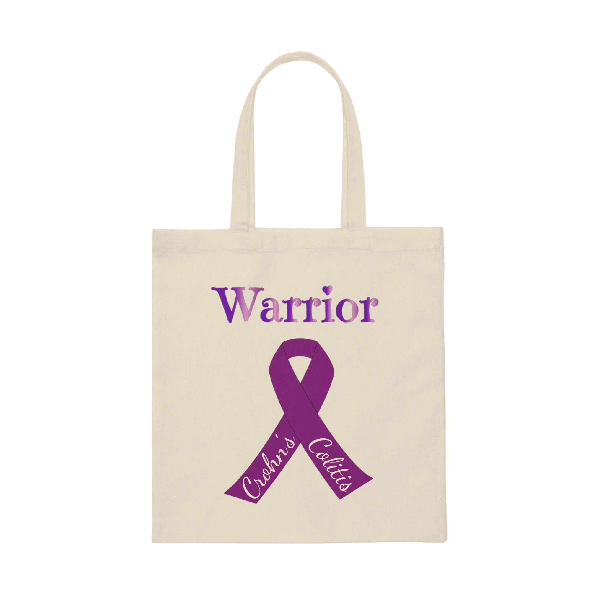 Crohn's and Colitis Warrior Awareness Ribbon Canvas Tote Bag - Etsy