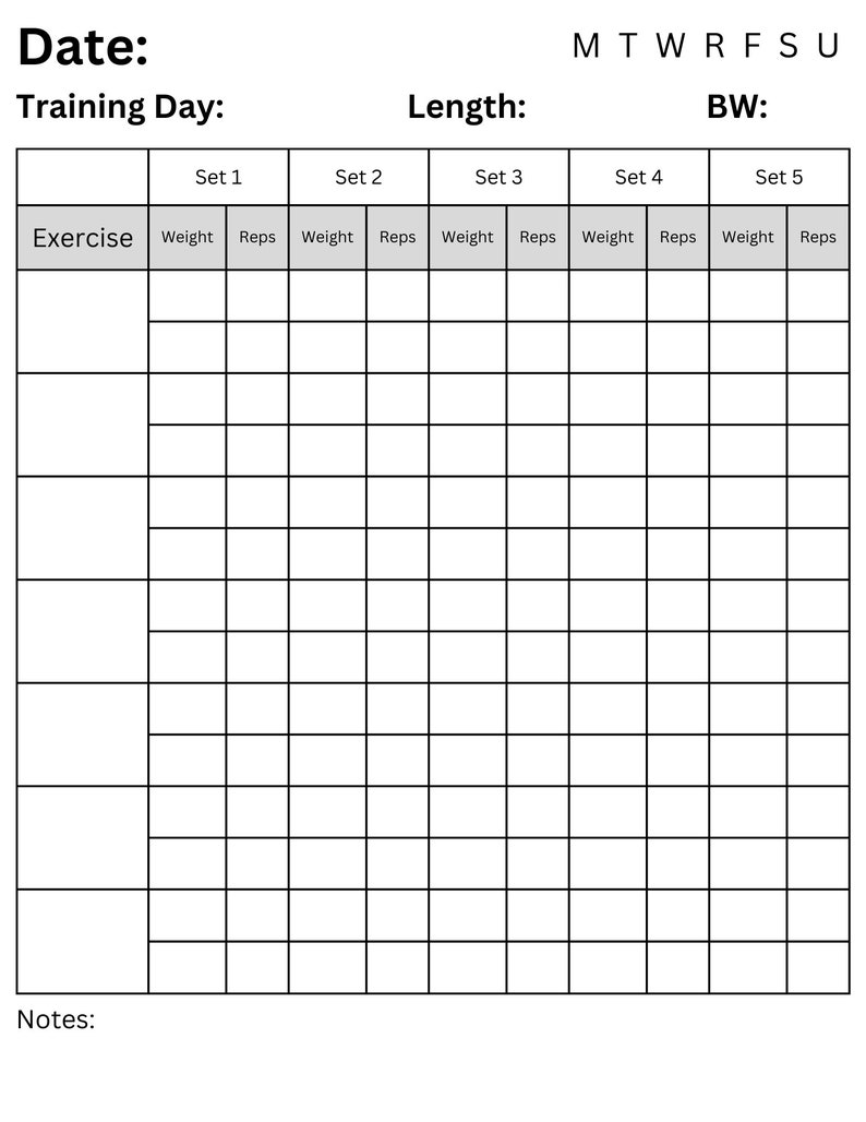 Exercise Tracker, Stretching Log, Exercise Log, Workout Tracker ...