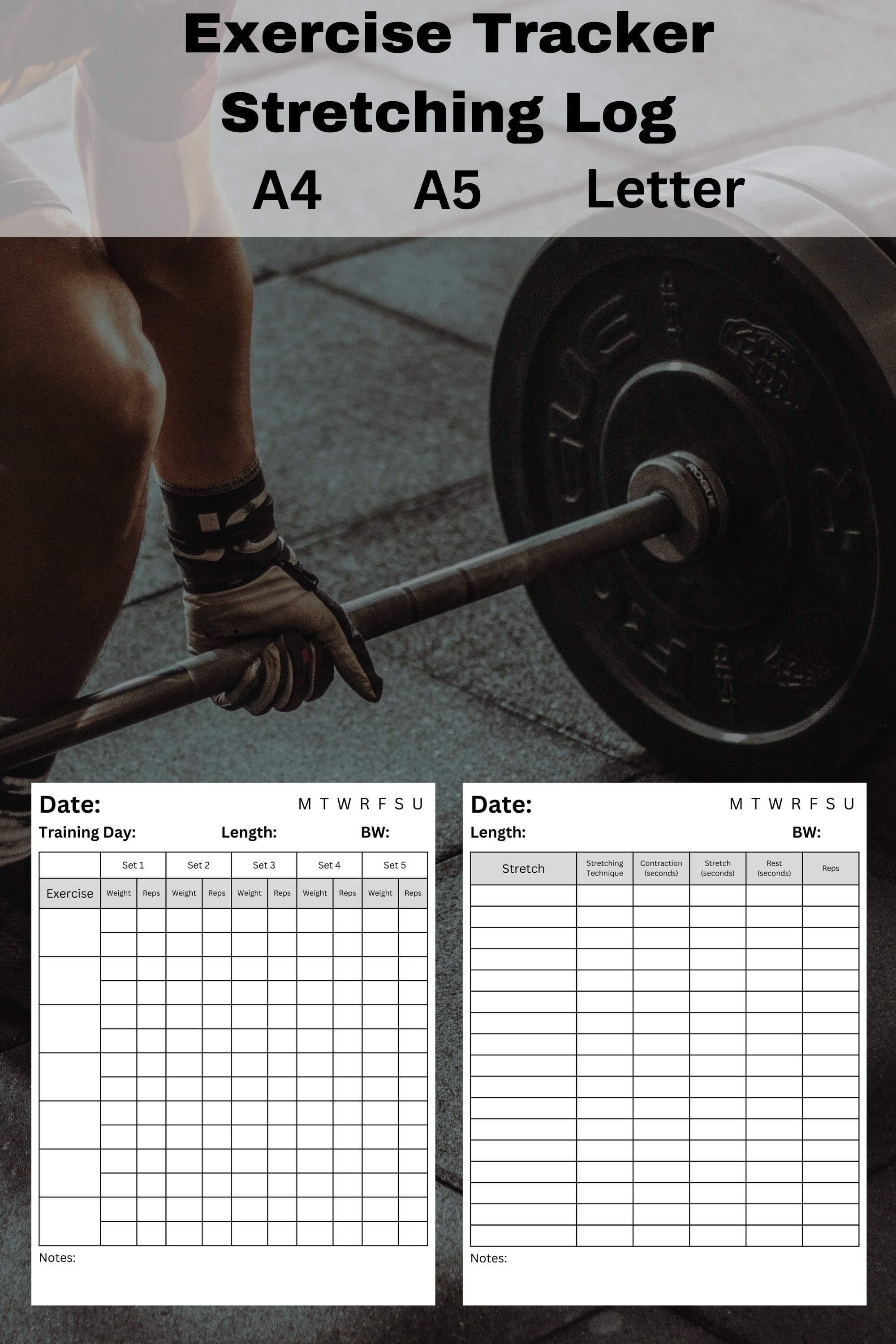 Exercise Tracker, Stretching Log, Exercise Log, Workout Tracker ...