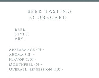 Beer Tasting Review, Beer Gifts, Scorecard, Rating Sheets, Flight Gift ...