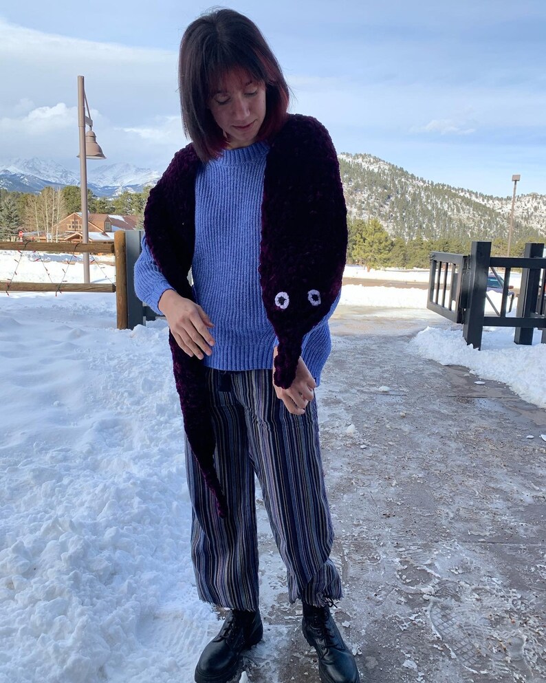 Crochet Worm on a String Scarf - Etsy