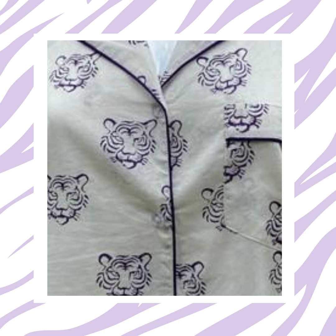 Short Pajama Sets - Purple Tiger Face - Etsy