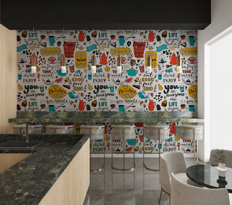 White Coffee Themed Wallpaper Stunning Coffee Wallpaper Bold Café ...