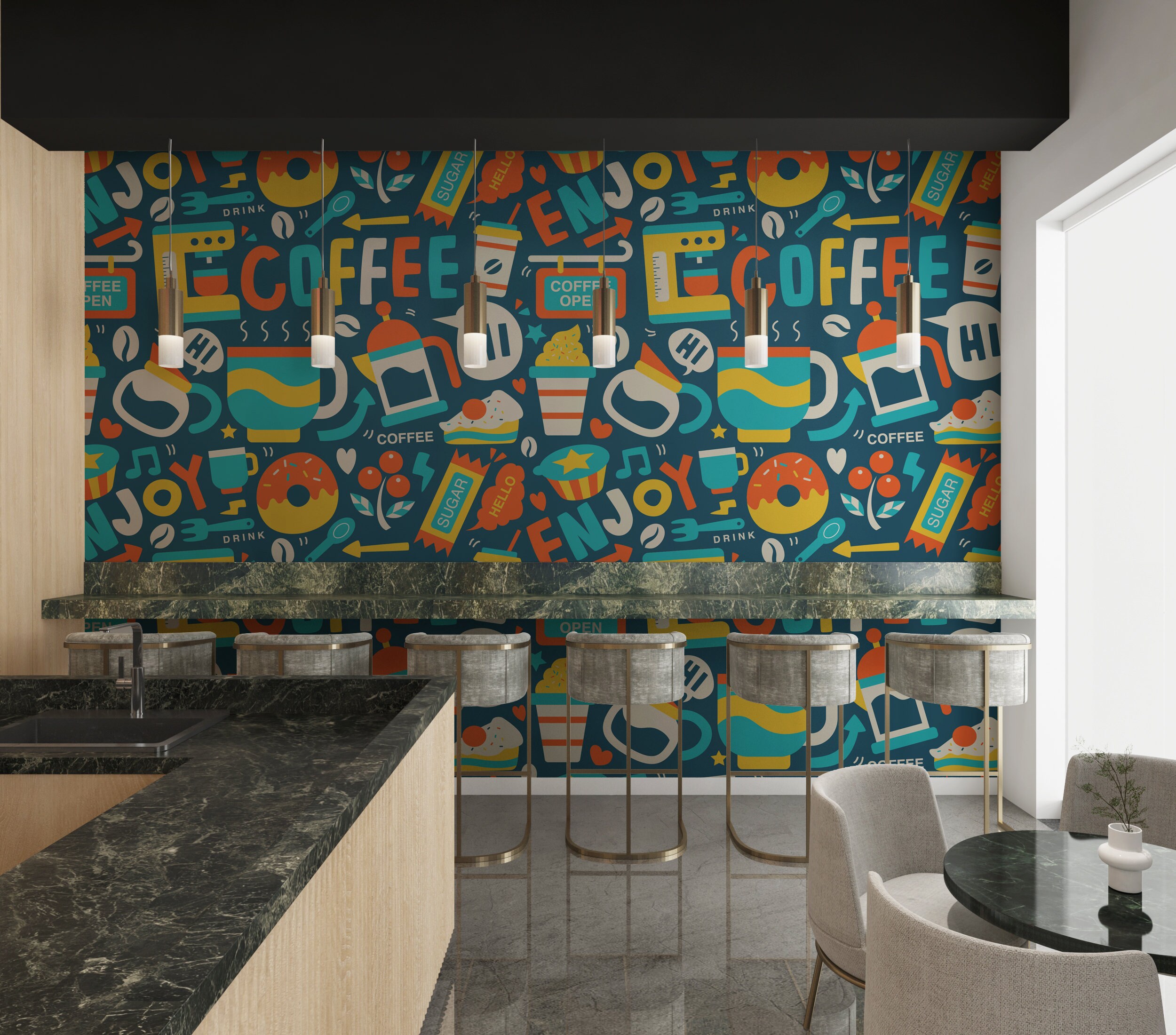 Beautiful Coffee Themed Wallpaper Stunning Coffee Wallpaper - Etsy