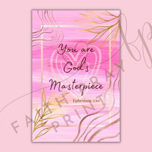 You Are God's Masterpiece Ephesians 2:10 Prayer Bible Faith Wall Art ...