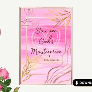 You Are God's Masterpiece Ephesians 2:10 Prayer Bible Faith Wall Art ...
