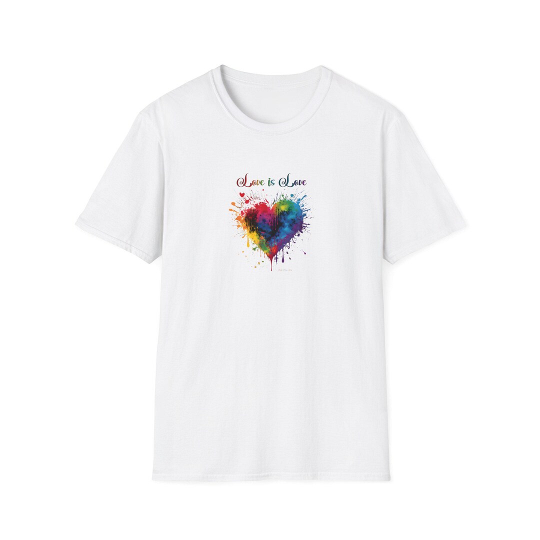 Rainbow Splatter Heart T-shirt - Love is Love Pride Shirt - Etsy