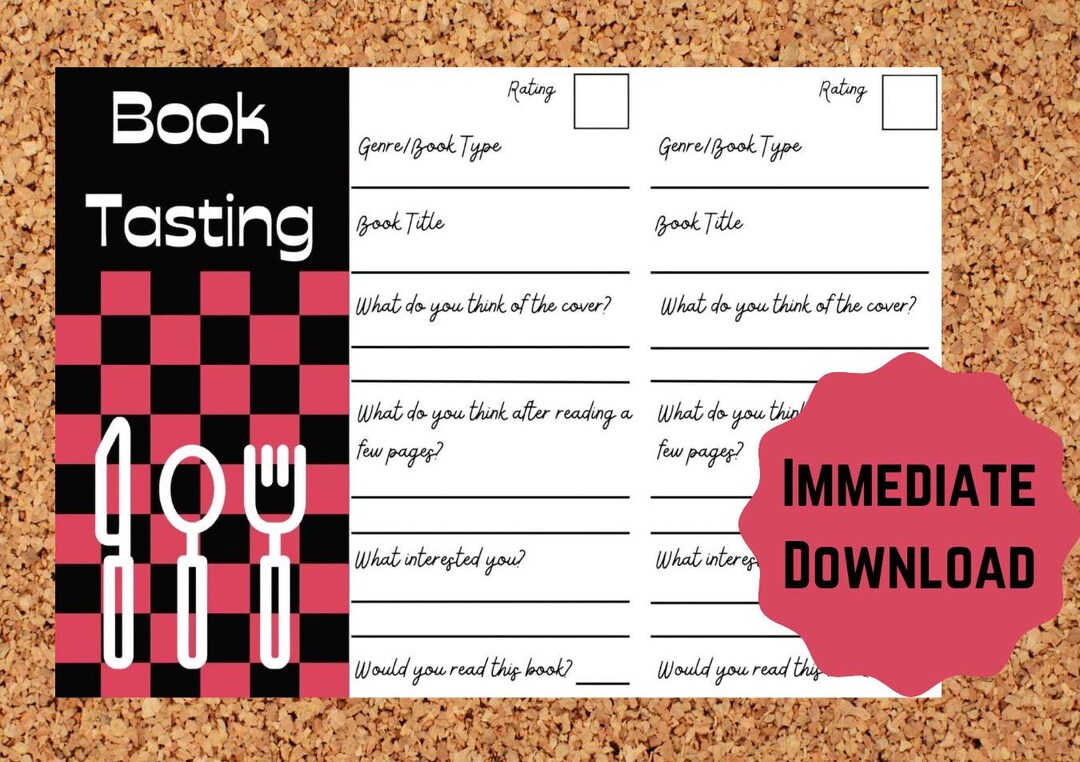 Digital Download Book Tasting Classroom Activity - Etsy