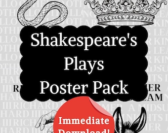 Shakespeare Play 4 Pack of Posters Decor and Education Poster (PACK ONE ...