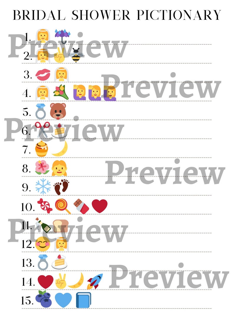 Digital Download Bridal Shower Pictionary Bachelorette Party Signage ...