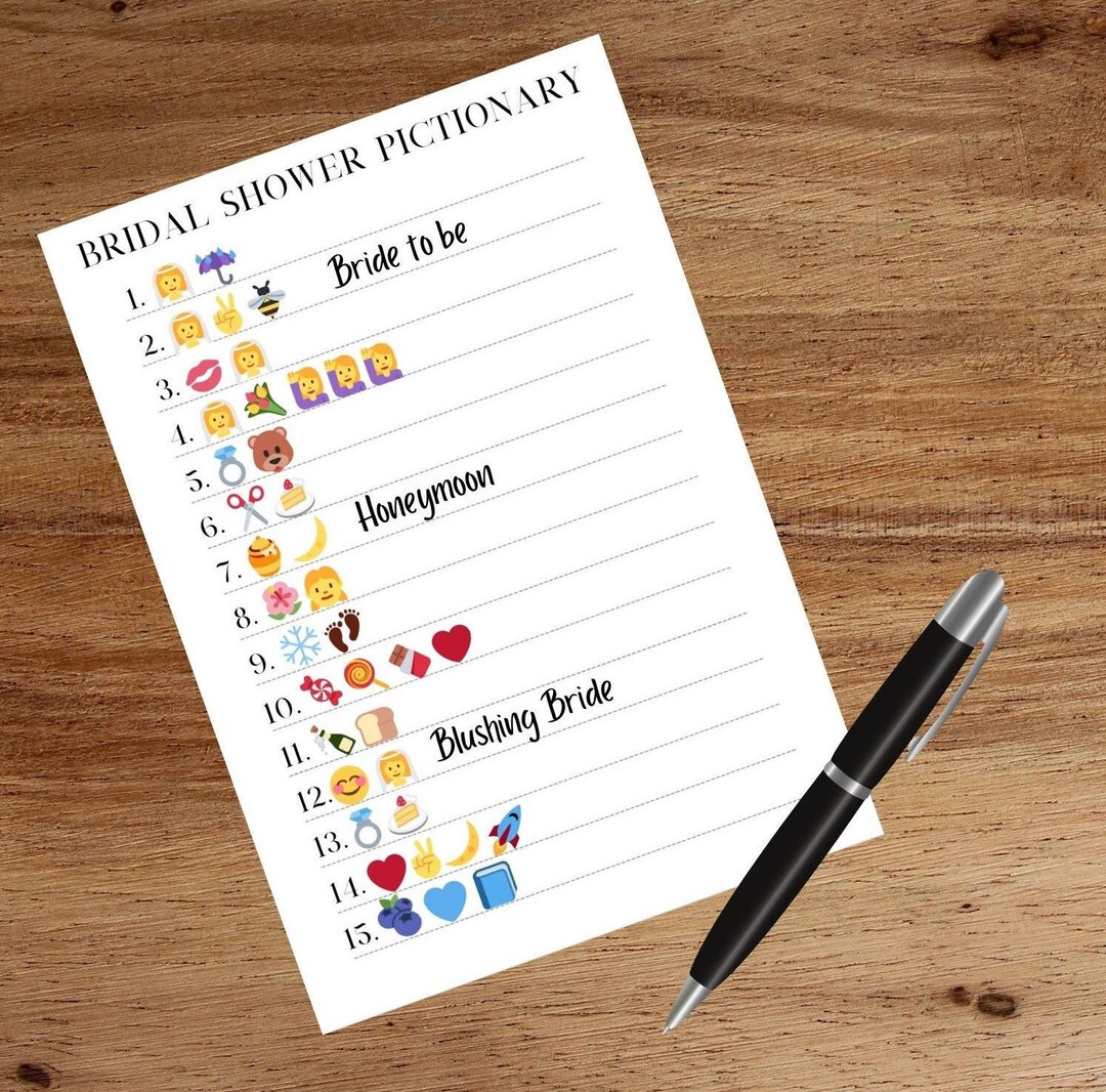 Digital Download Bridal Shower Pictionary Bachelorette Party Signage ...