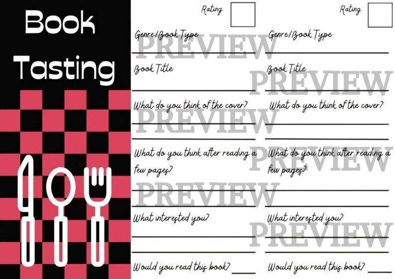 Digital Download Book Tasting Classroom Activity - Etsy