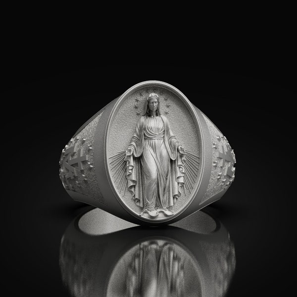 Virgin Mary Ring - Etsy