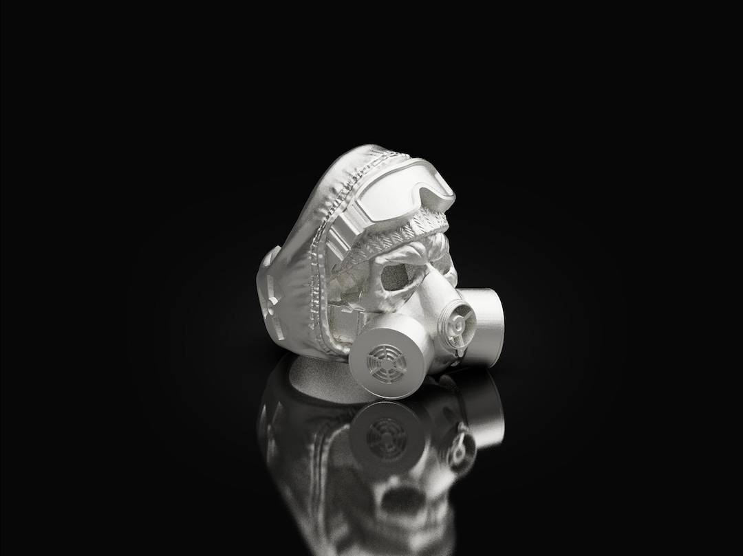 Silver Gas Mask Rings for Man Gas Mask Skull Ring Sterling Silver Gas ...