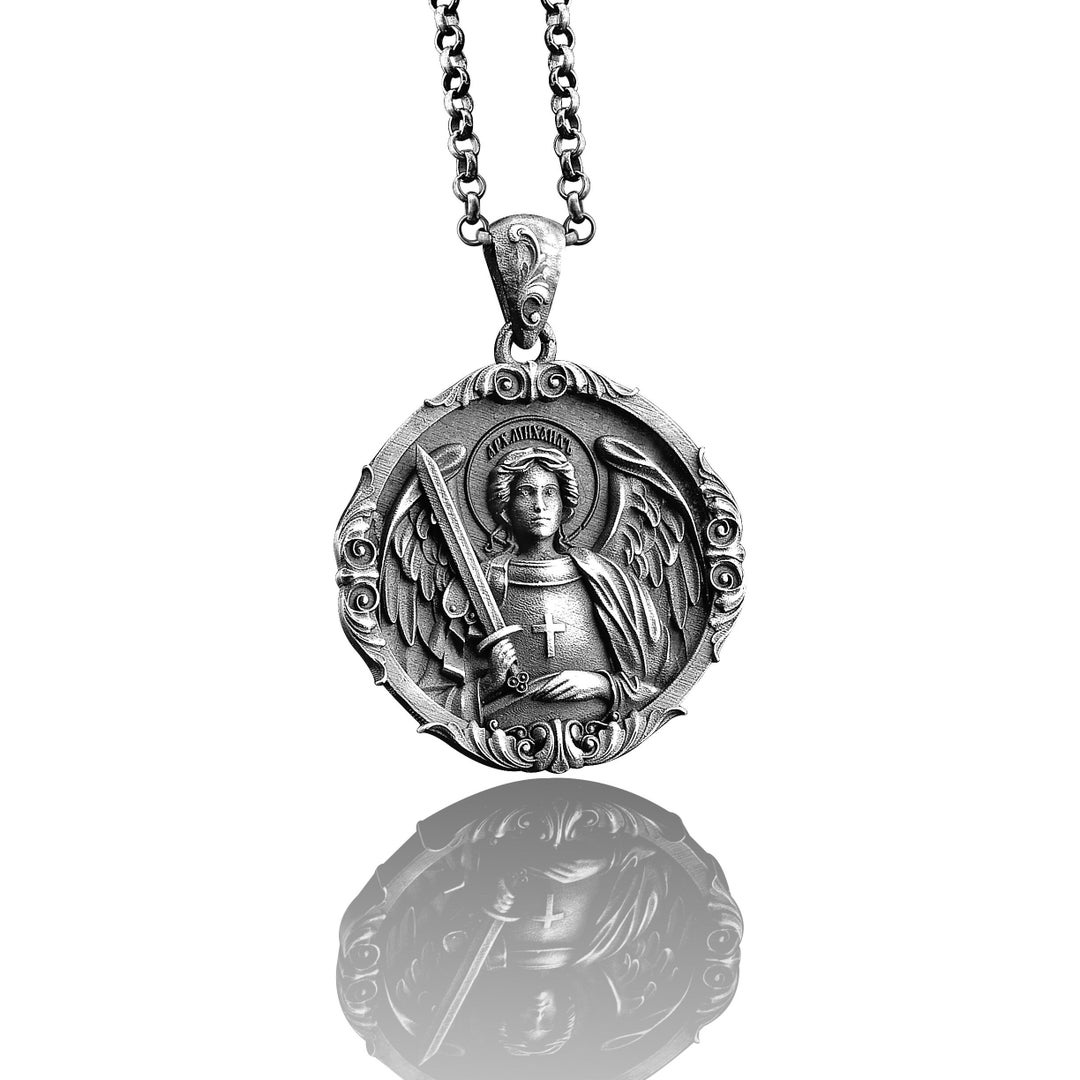 Saint Michael the Archangel Pendant St Michael Necklace for Man ...