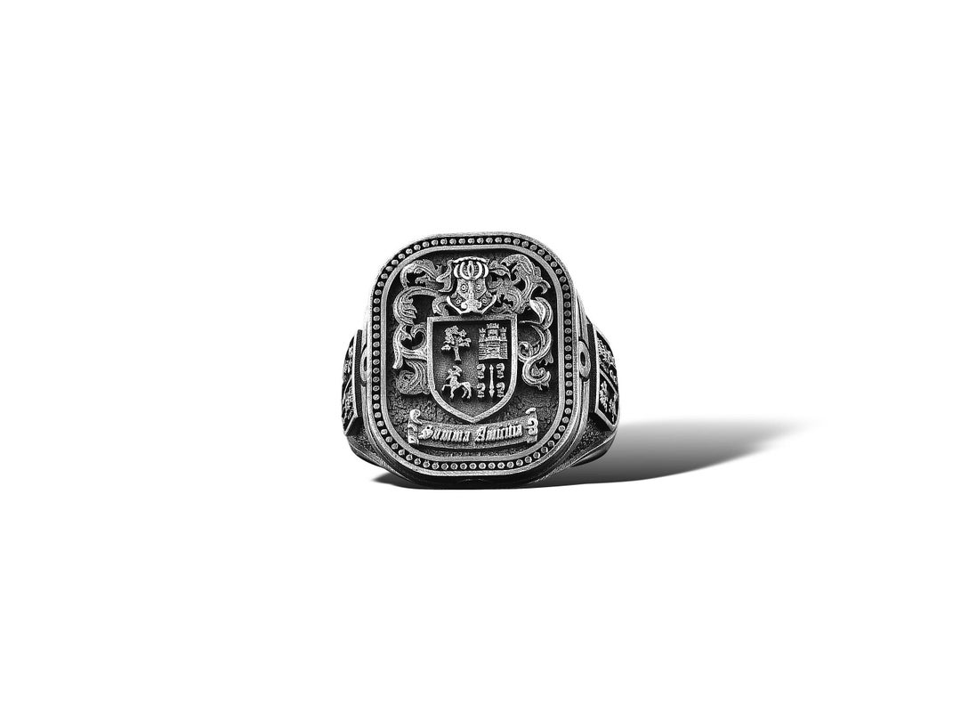 Custom Design Ring Heraldic Wappen Ring 925k Unique Pinky Ring Wax Seal ...