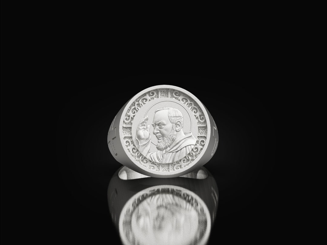 Padre Pio Ring Padre Pio Relief Ring Silber Silber Padre Pio - Etsy.de