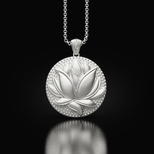 Mens Lotus Pendant Sacred Lotus Flower Necklace Namaste - Etsy