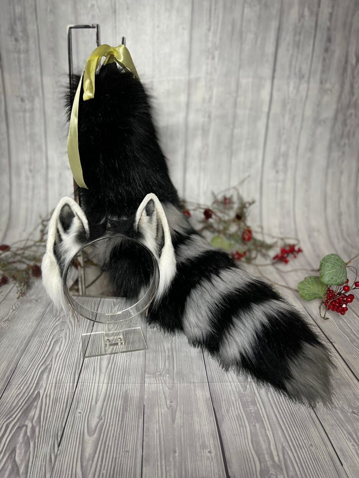 Realistic Raccoon Ears and Tail - Etsy
