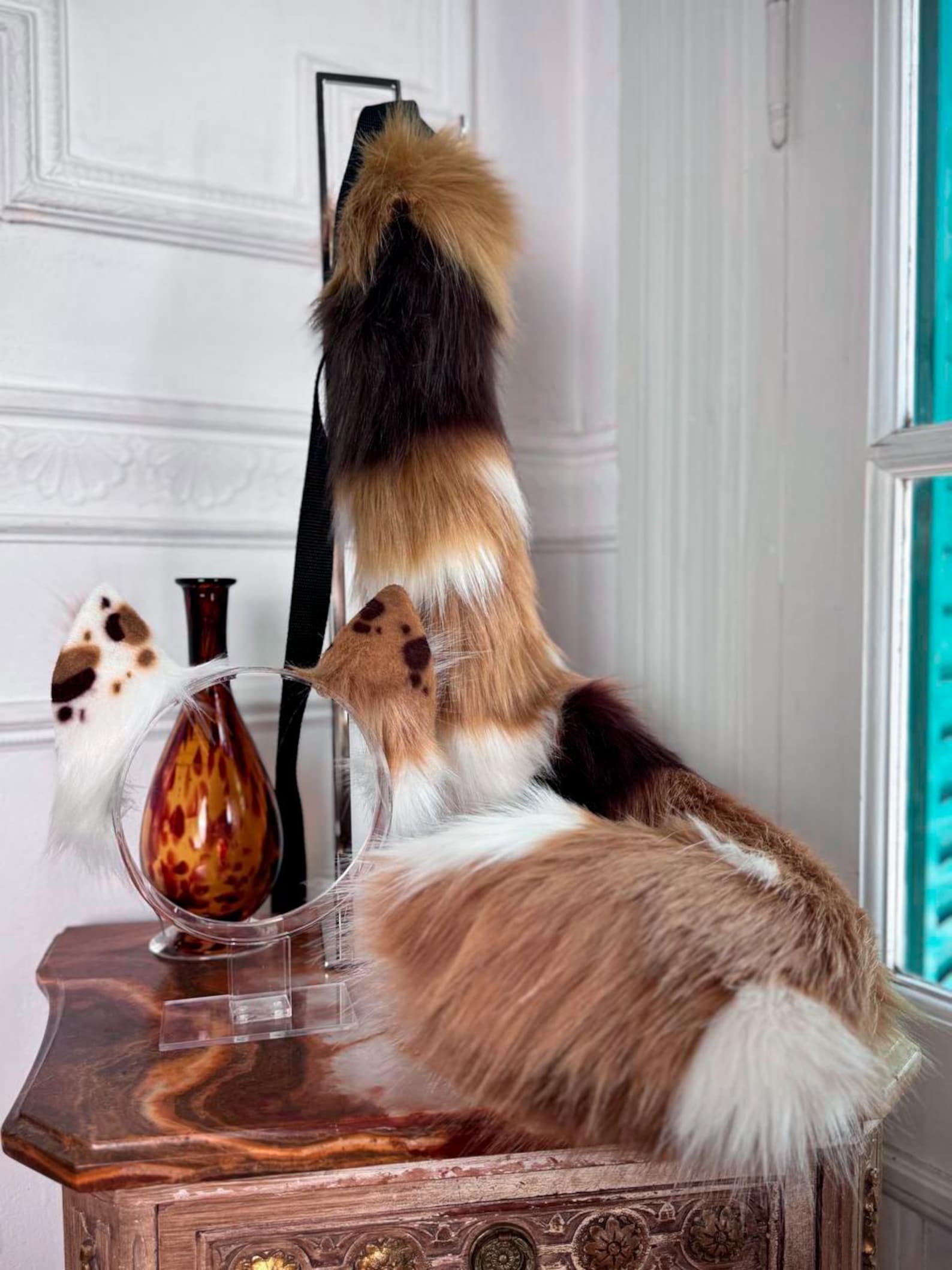 Cappuccino Calico Cat Ears and Tail - Etsy