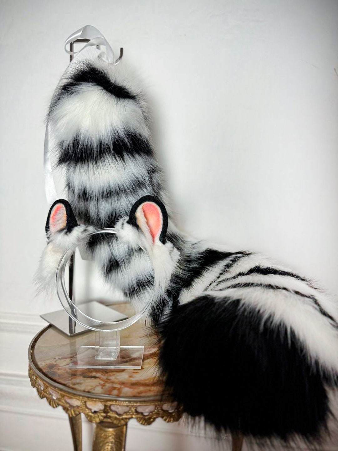 Realistic Faux Fur White Tiger Ears and Tail - Etsy