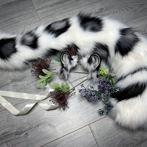 Realistic White Faux Fur Snow Leopard Ears and Tail - Etsy
