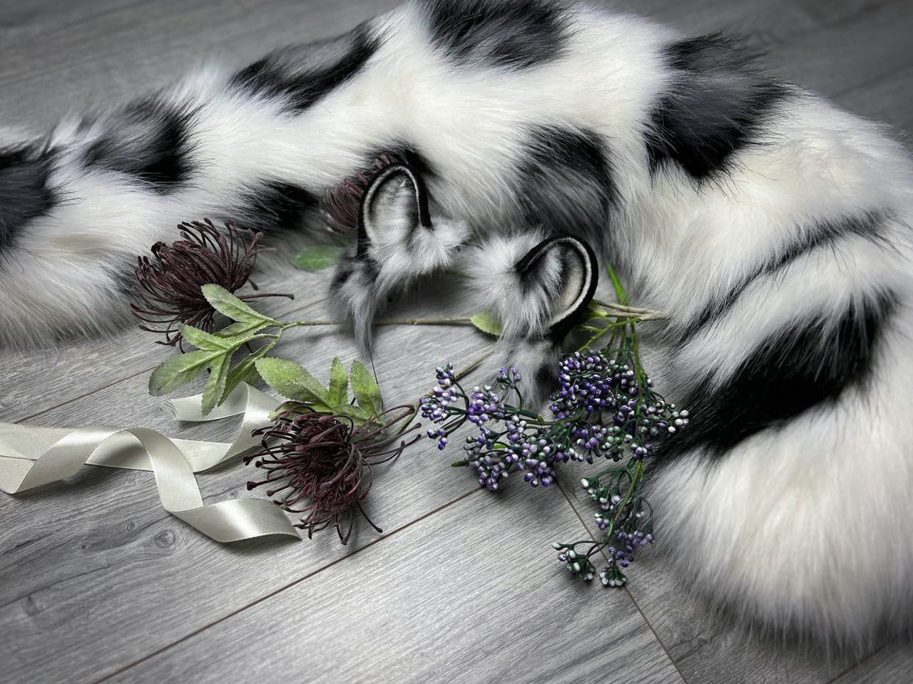Realistic White Faux Fur Snow Leopard Ears and Tail - Etsy