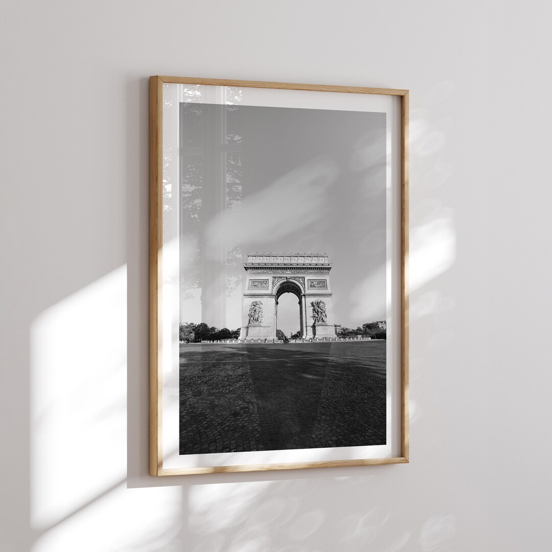 Arc De Triomphe Printable Art, Paris Poster, Black and White Wall Art ...