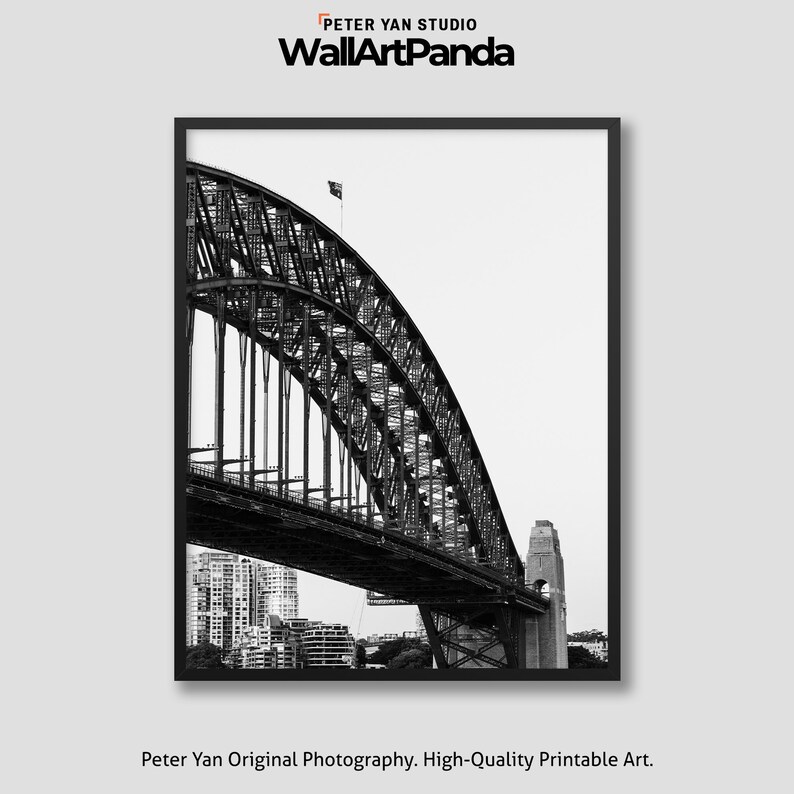 Sydney Harbour Bridge Printable Art Print Minimal Print - Etsy