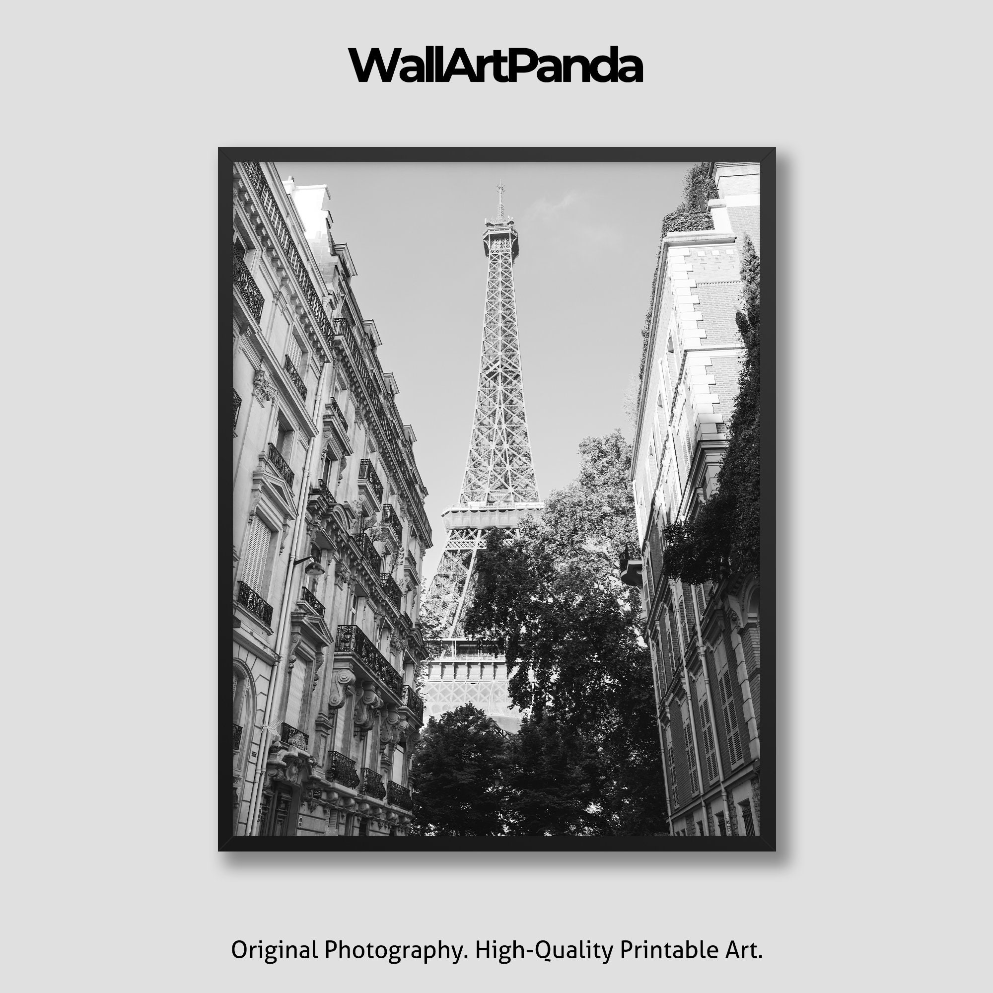 Eiffel Tower Paris Alley Printable Art, Paris Poster, Black and White ...