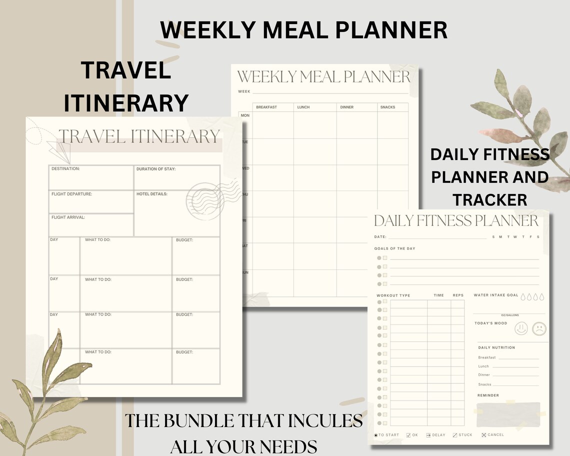 Printable Planner L Digital Personal ADHD Bundle L Daily, Weekly ...