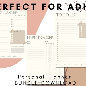 Printable Planner L Digital Personal ADHD Bundle L Daily, Weekly ...