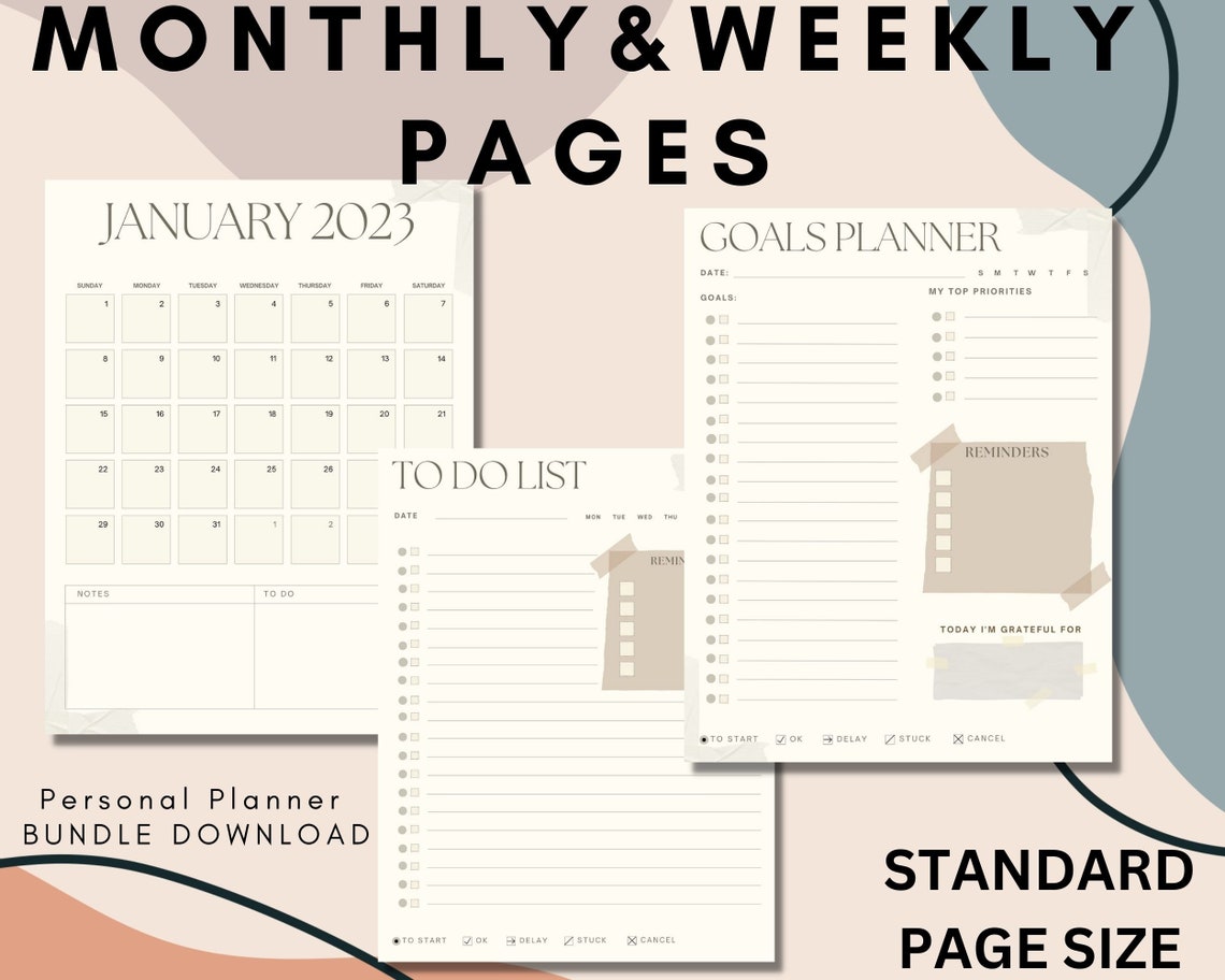 Printable Planner L Digital Personal ADHD Bundle L Daily, Weekly ...