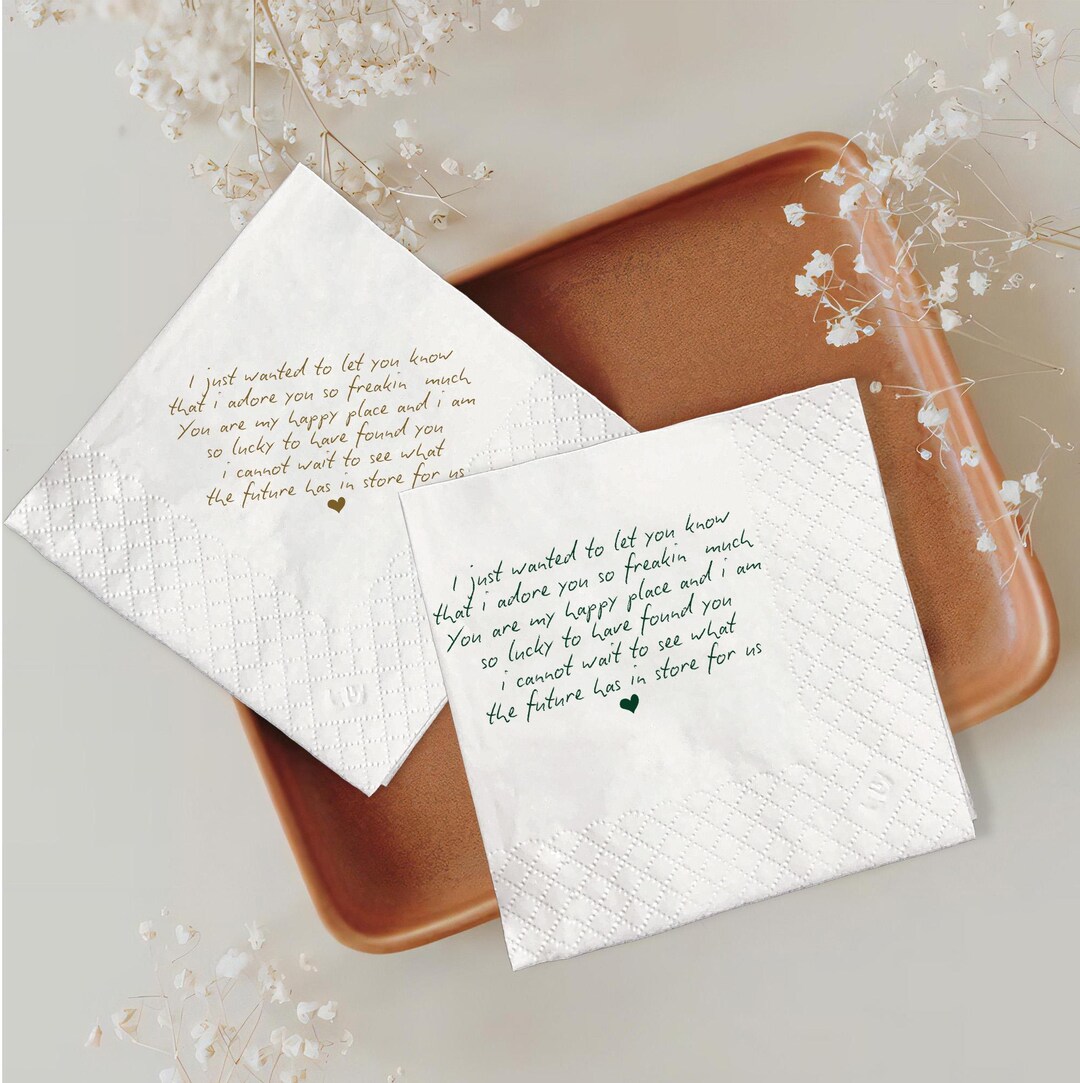 Personalized Wedding Napkins: Custom Love Note Handwriting - Etsy