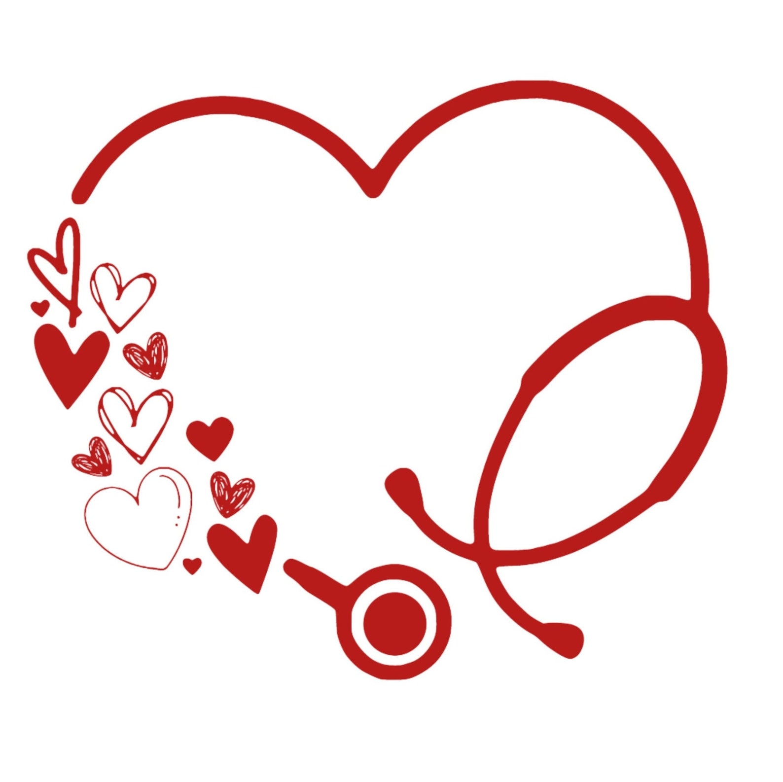 Stethoscope Heart Design Instant Download png, Svg, Jpeg Medical ...