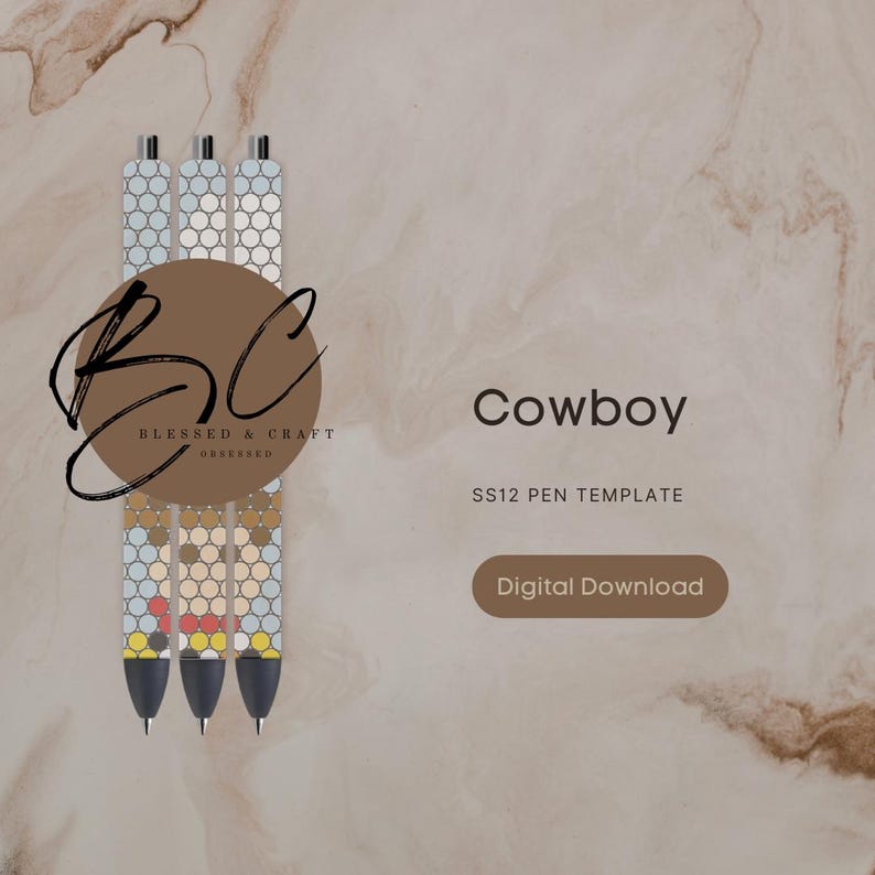 Cowboy SS12 Pen Template - Etsy