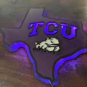 TCU Texas Christian University Horned Frogs Wall Light Night Light Bar ...
