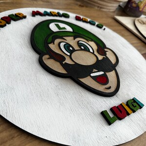Super Mario Brothers Luigi Round Wall Sign - Etsy
