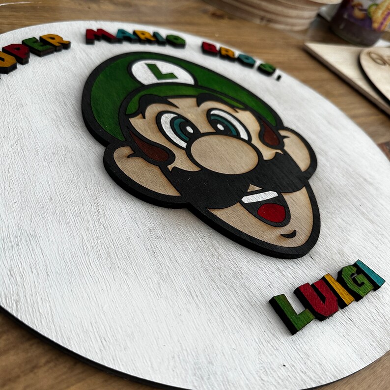 Super Mario Brothers Luigi Round Wall Sign - Etsy