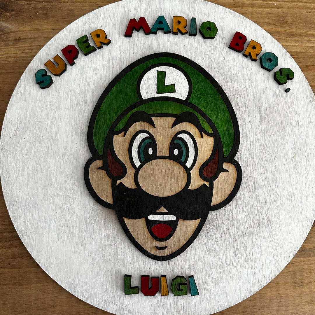 Super Mario Brothers Luigi Round Wall Sign - Etsy