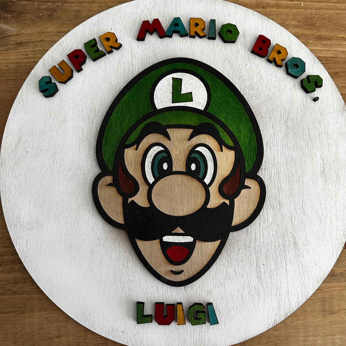 Super Mario Brothers Luigi Round Wall Sign - Etsy