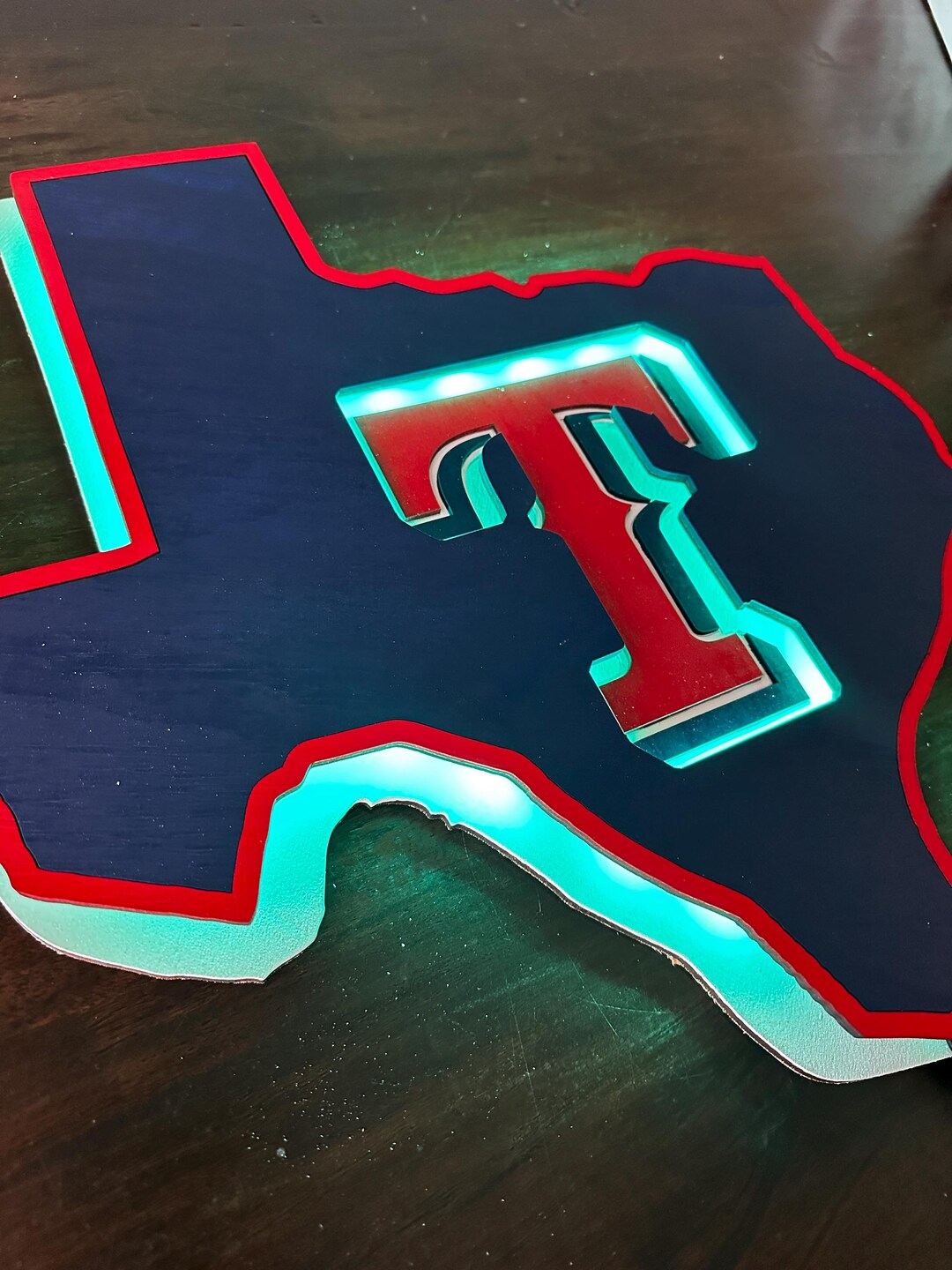 Texas Rangers LED Lighted Wall Art Nightlight Bar Light - Etsy