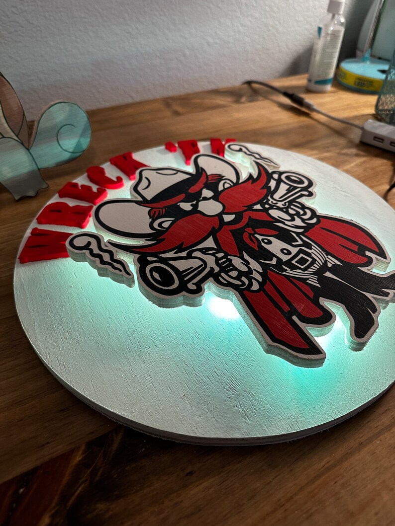 Raider Red Texas Tech Lighted Wall Art Night Light Bar - Etsy