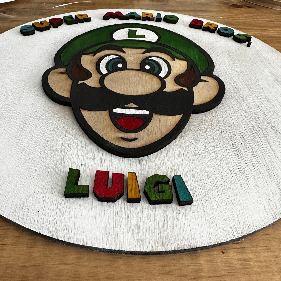 Super Mario Brothers Luigi Round Wall Sign - Etsy