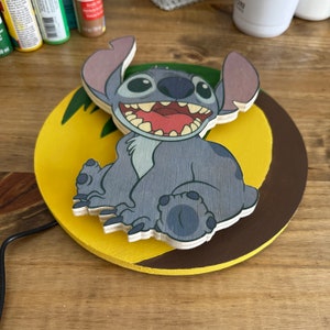 Mouth Open Stitch Light up Wall Art Nightlight Bring Stitch's Playful ...