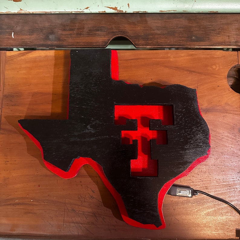 Texas Tech Wall Light Night Light Bar Light - Etsy