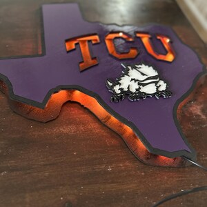 TCU Texas Christian University Horned Frogs Wall Light Night Light Bar ...